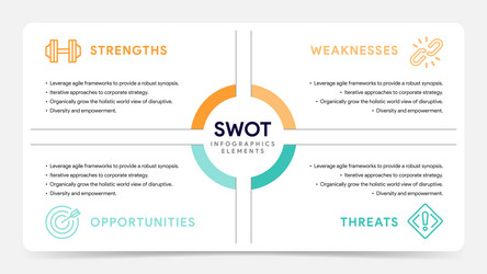 Infographic template swot diagram with 4 squares Vector Image