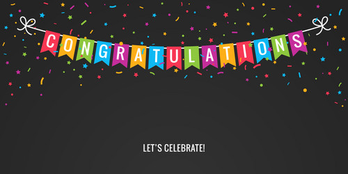Congratulations game screen golden congrats sign Vector Image