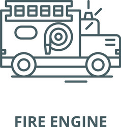 Fire engine line icon concept Royalty Free Vector Image