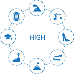 22 high icons Royalty Free Vector Image - VectorStock