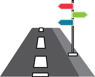 Navigation concept road with sign traffic Vector Image