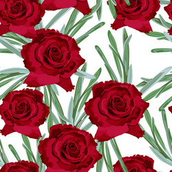 Horizontal seamless background with red roses Vector Image