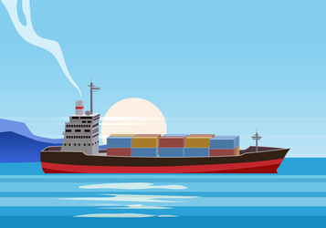 Shipwreck of cargo ship in ocean vessel going Vector Image