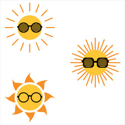 Sun with glasses Royalty Free Vector Image - VectorStock