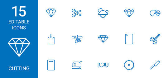 Cutting icons Royalty Free Vector Image - VectorStock