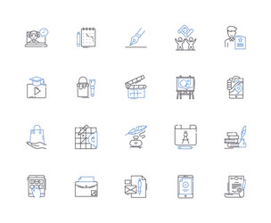Design outline icons collection creation Vector Image