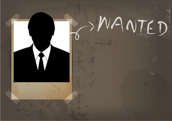 Wanted design with silhouette man Royalty Free Vector Image