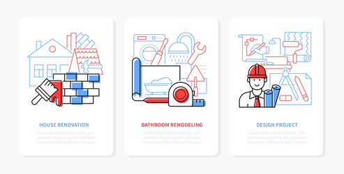 Renovation cartoon set Royalty Free Vector Image