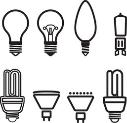 Light bulbs bulb icon set Royalty Free Vector Image