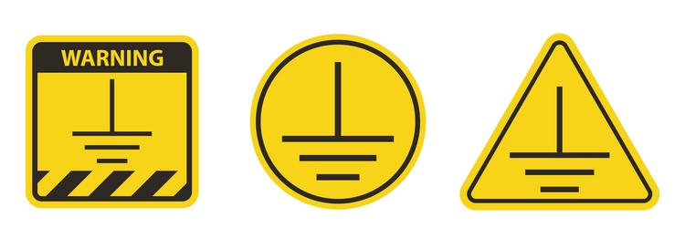 Protective earth ground symbol sign isolate Vector Image