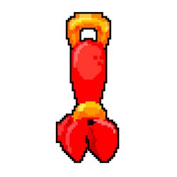 Rake sand toy game pixel art Royalty Free Vector Image