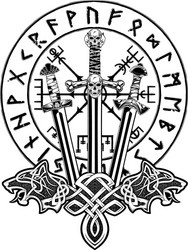 Scandinavian viking design Royalty Free Vector Image