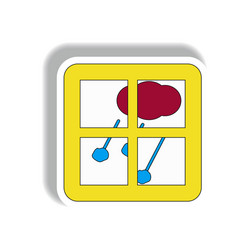Weather sticker hail and window cloud Royalty Free Vector