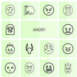 15 angry icons Royalty Free Vector Image - VectorStock