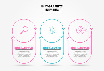 Business infographics presentation with 3 steps Vector Image