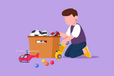 Cartoon flat style drawing adorable little boy Vector Image