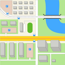 Town uman map poster detailed in national Vector Image