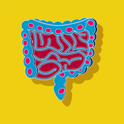 Gastrointestinal tract paper sticker on stylish Vector Image