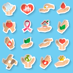 Charity Donation Stickers Vector Images (over 900)
