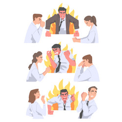 Furious chief screaming and yelling in anger Vector Image