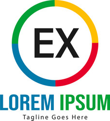 Initial ex logo template with modern frame Vector Image