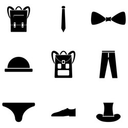 Man clothing icon set Royalty Free Vector Image