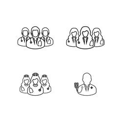 Online medical team icon set flat style eps Vector Image