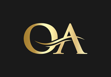 Oa logo design premium letter Royalty Free Vector Image