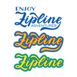 Five options for zipline logo Royalty Free Vector Image
