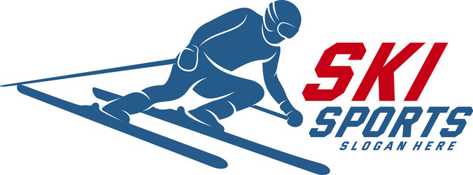 Silhouette ski logo design winter sports Vector Image