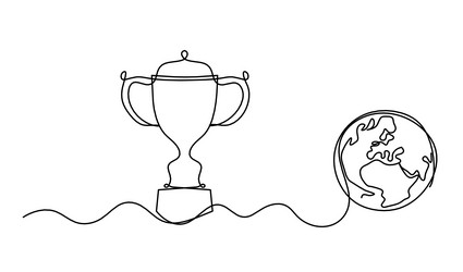 Abstract cup as continuous lines drawing on white Vector Image