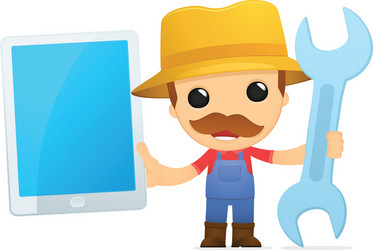 Cartoon Farmer Character Royalty Free Vector Image