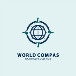 World compass logo design logo concept Royalty Free Vector