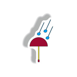 Hail and umbrella sticker Royalty Free Vector Image