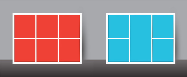 Horizontal collage set layout template frames Vector Image