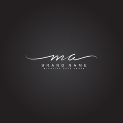 Initial letter ma logo - handwritten signature Vector Image