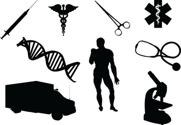 Doctor silhouette surgery Royalty Free Vector Image