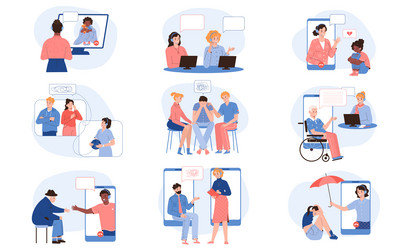 Psychological support collage Royalty Free Vector Image