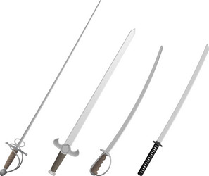 Stencils of medieval swords Royalty Free Vector Image