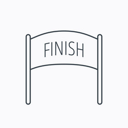 Finish line of ski slope icon winter sign Vector Image