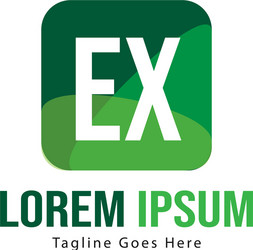 Initial ex logo template with modern frame Vector Image