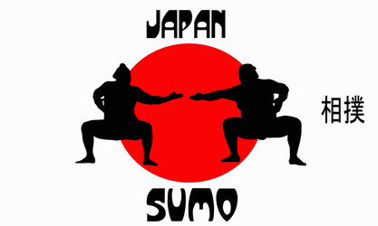 Sumo japan wrestling tournament japanese Vector Image