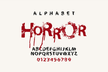 Horror font alphabet Royalty Free Vector Image