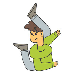 Man got entangled in his legs and arms Royalty Free Vector