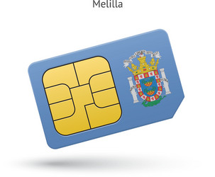 Aruba mobile phone sim card with flag Royalty Free Vector