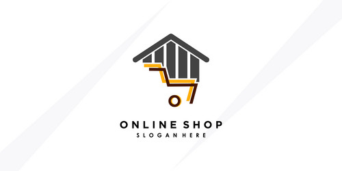 Online shop logo design with creative concept Vector Image