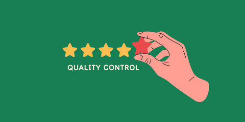 Poster on the topic of quality control hand Vector Image