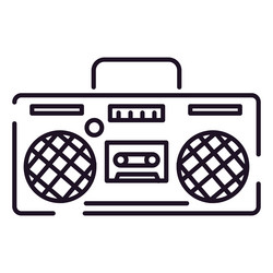 Boombox music player neon Royalty Free Vector Image