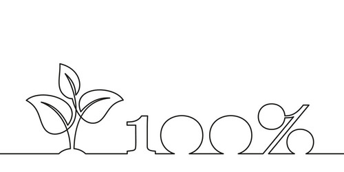 Continuous line drawing 100 with growing sprout Vector Image