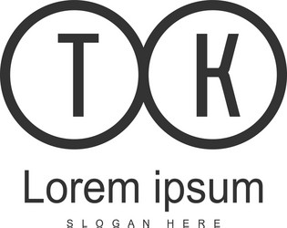 Initial tk logo template with modern frame Vector Image